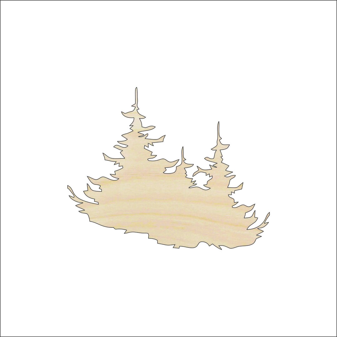 Trees - Wood Craft Shape Laser Cut Out & Unfinished DIY Craft Supply ...