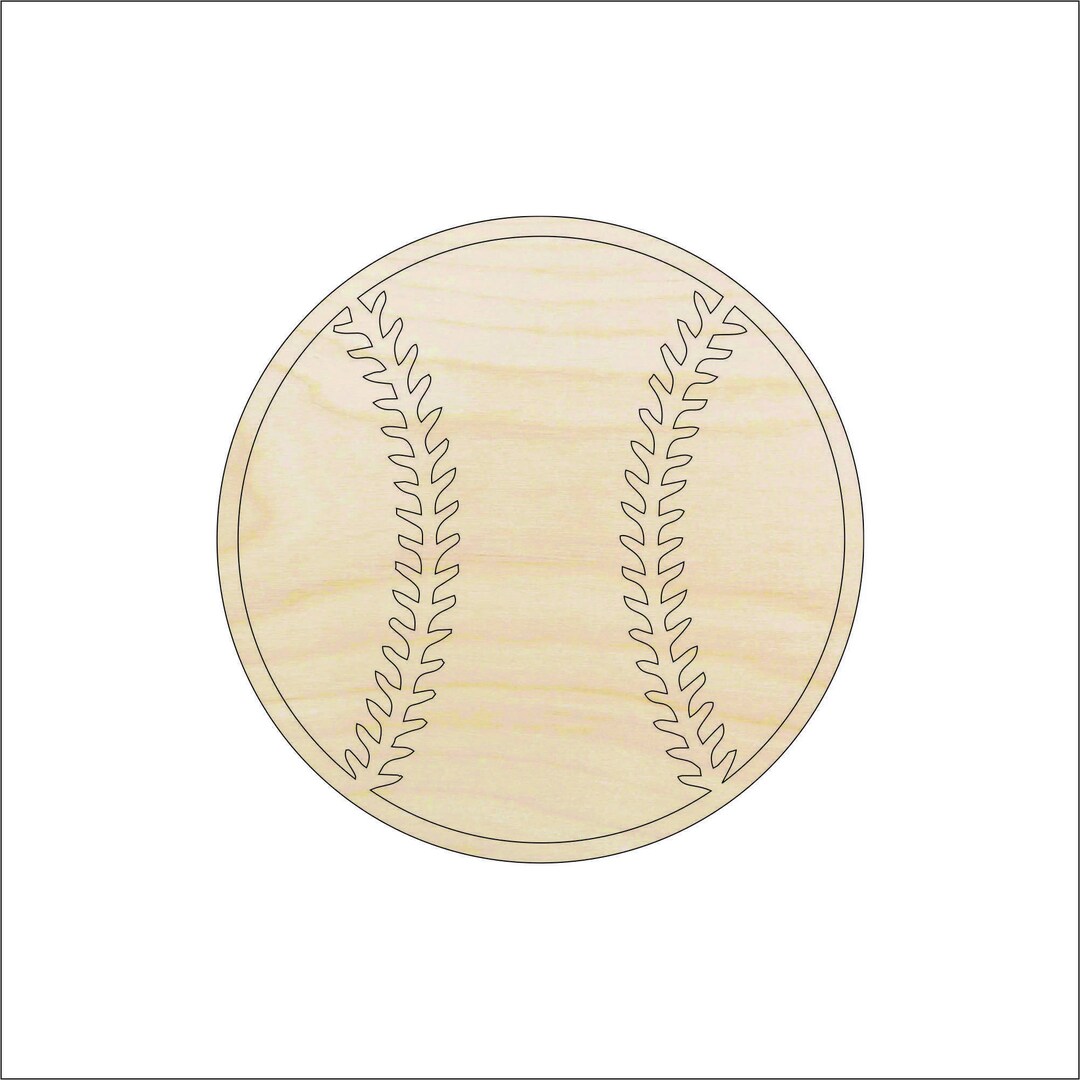 Baseball - Wood Craft Shape Laser Cut Out & Unfinished DIY Craft Supply ...
