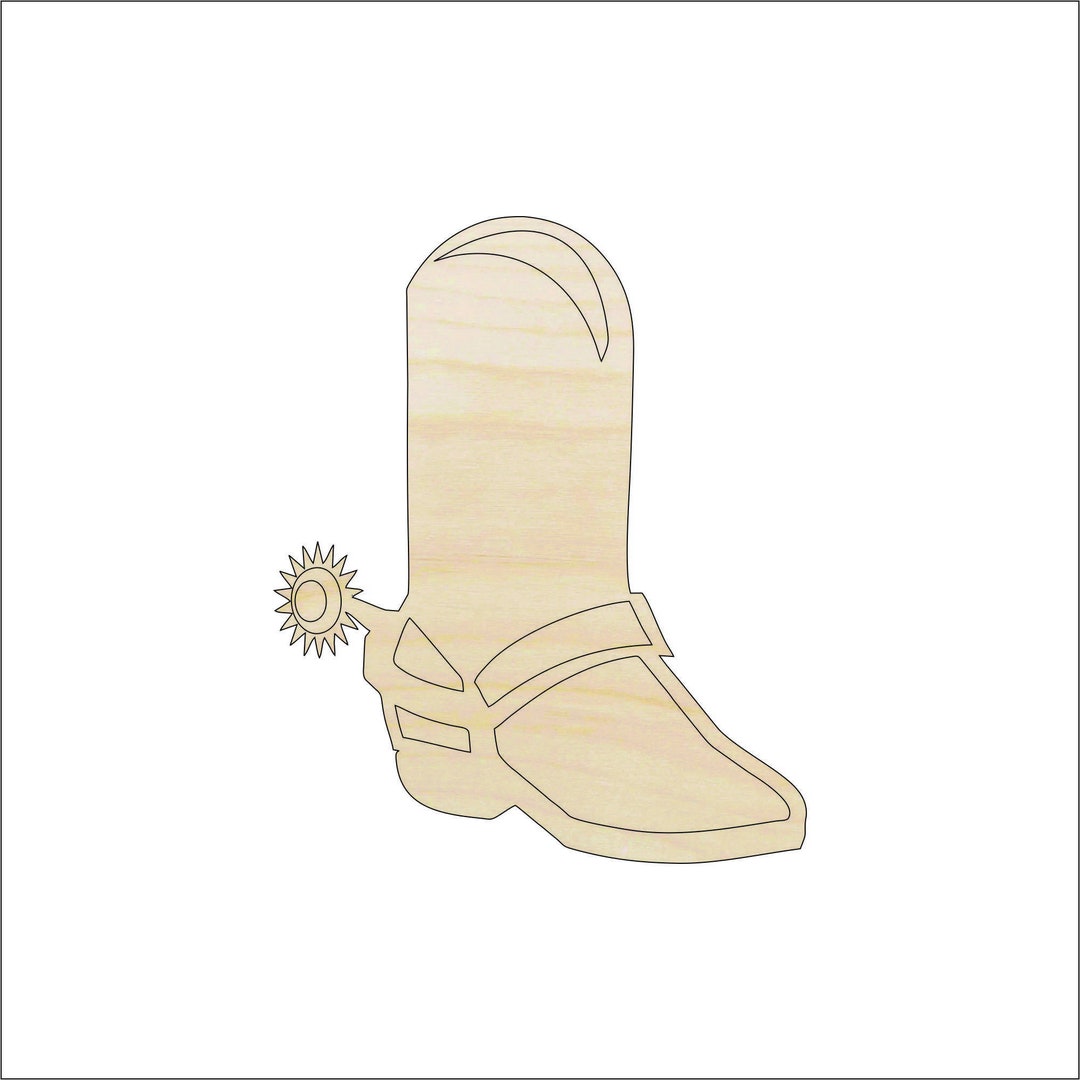 Cowboy Boot - Laser Cut Out Unfinished Wood Shape Craft Supply CLT14 - Etsy