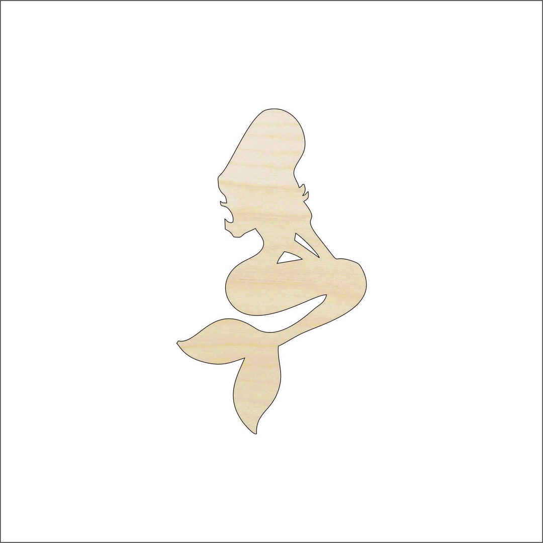 Mermaid - Laser Cut Out Unfinished Wood Shape Craft Supply SEA2 - Etsy