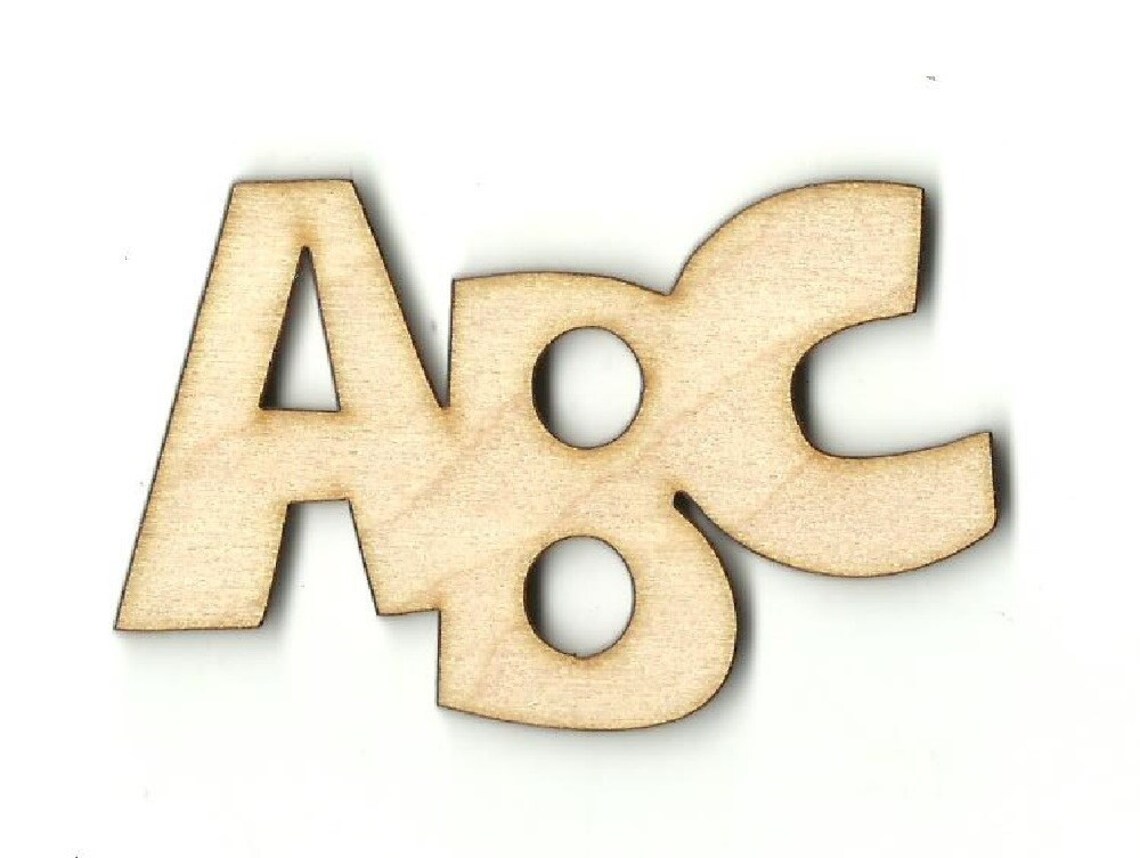 ABC Laser Cut Out Unfinished Wood Shape Craft Supply SCL19 - Etsy