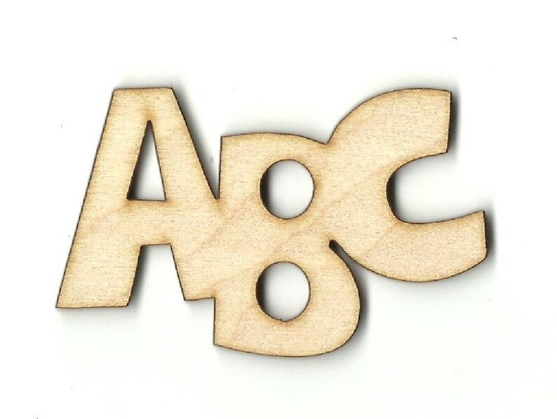 ABC Laser Cut Out Unfinished Wood Shape Craft Supply SCL19 - Etsy
