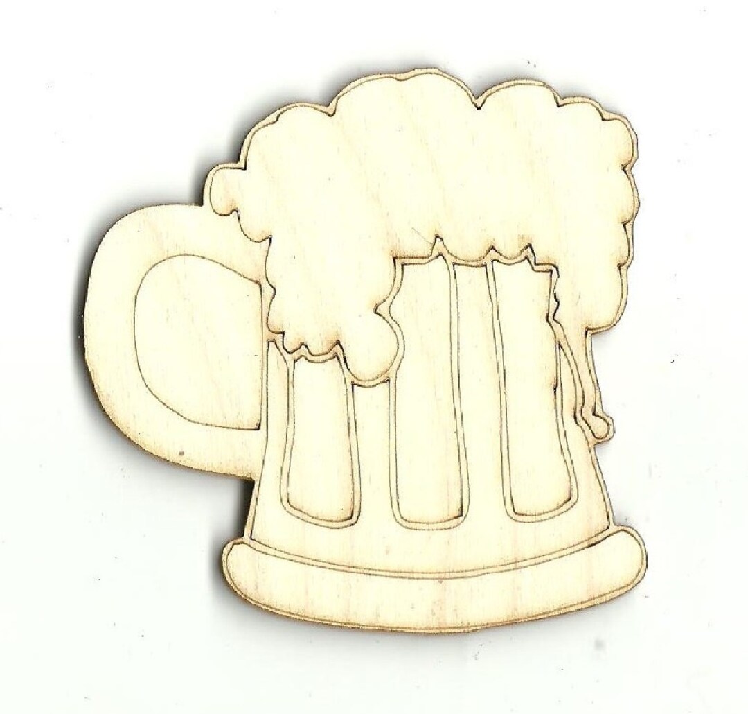 Beer Mug Engraved Laser Cut Out Unfinished Wood Shape Craft - Etsy