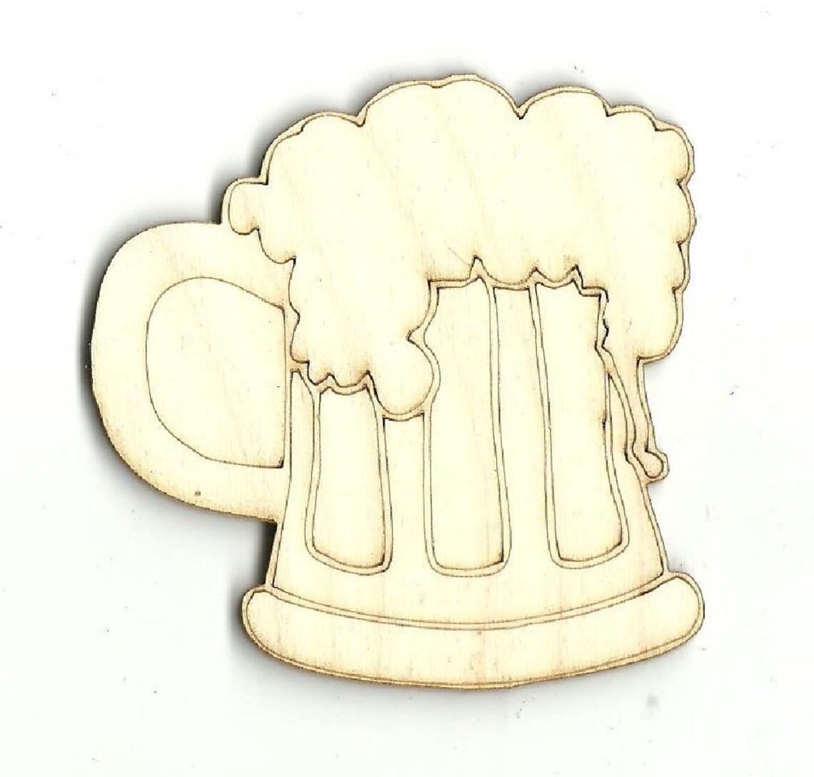 Beer Mug Engraved Laser Cut Out Unfinished Wood Shape Craft - Etsy