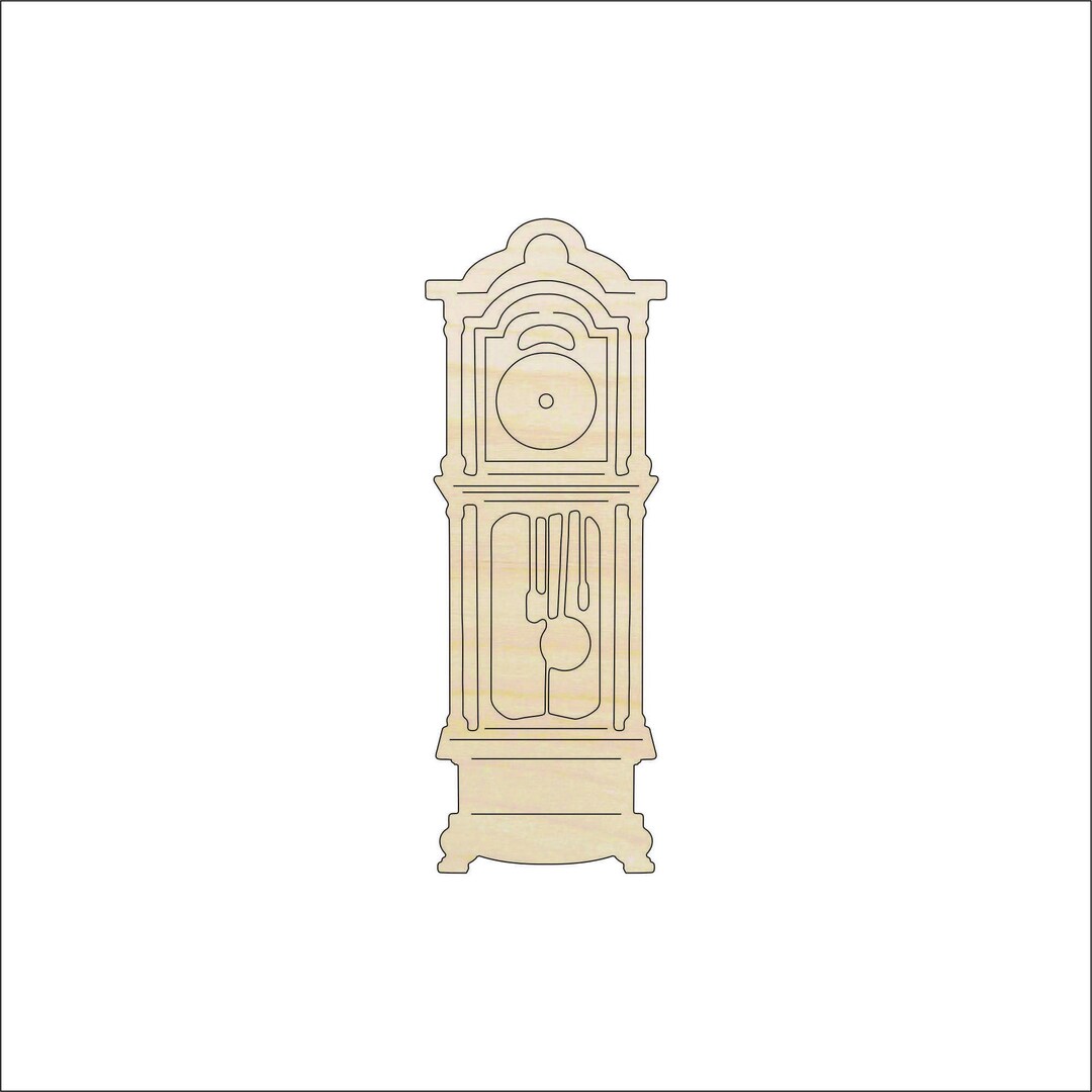 Grandfather Clock Laser Cut Out Unfinished Wood Shape Craft Supply ...