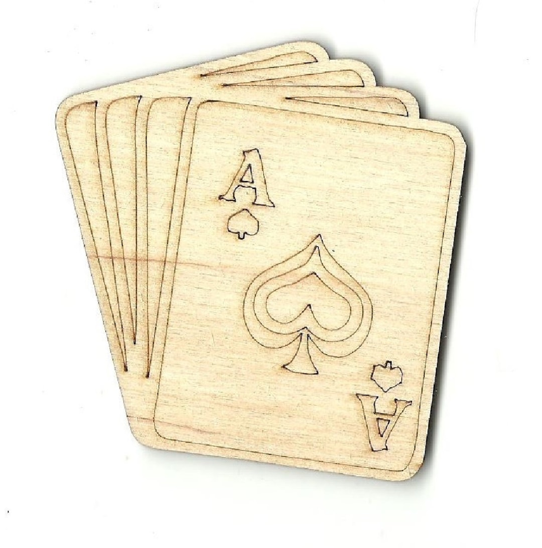 Playing Cards Laser Cut Out Unfinished Wood Shape Craft - Etsy