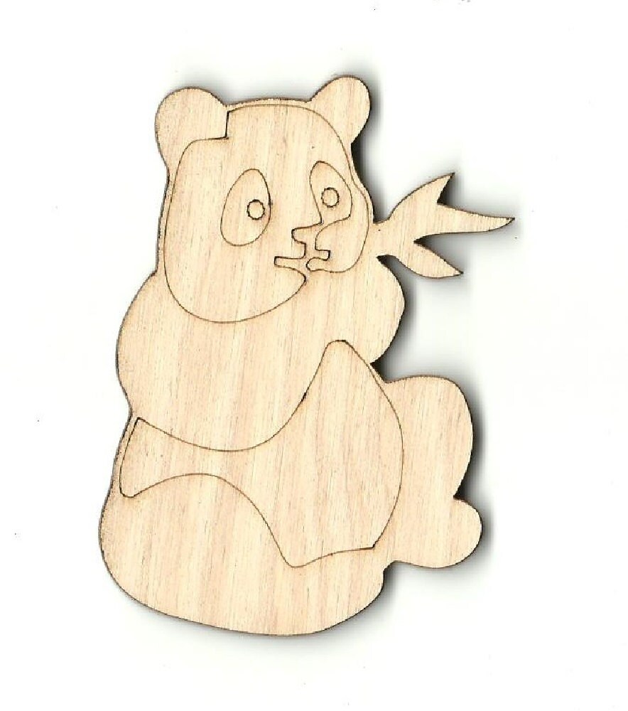 Panda Bear Laser Cut Outs Unfinished Wood Shapes Variety of - Etsy