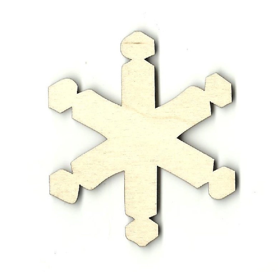 Snowflake Laser Cut Out Unfinished Wood Shape Craft Supply - Etsy