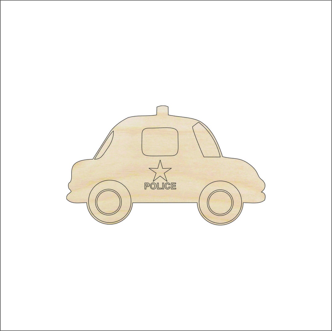 Car Police - Laser Cut Out Unfinished Wood Shape Craft Supply CAR33 - Etsy