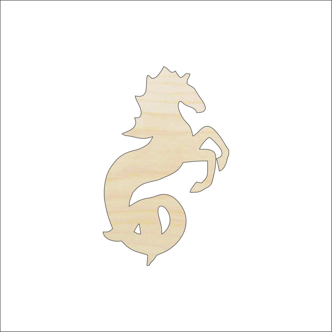 Hippocampus Laser Cut Out Unfinished Wood Shape Craft Supply MYTH104 - Etsy