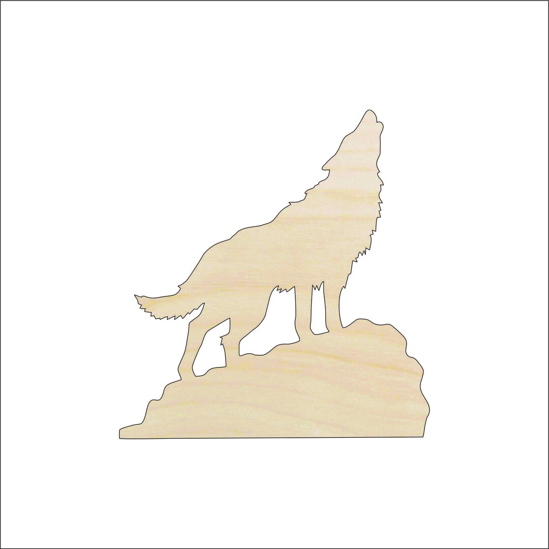 Howling Wolf - Wood Craft Shape Laser Cut Out & Unfinished DIY Craft ...