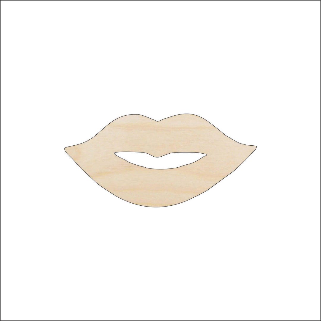 Lips Wood Craft Shape - Laser Cut Baltic Birch Unfinished DIY Art ...