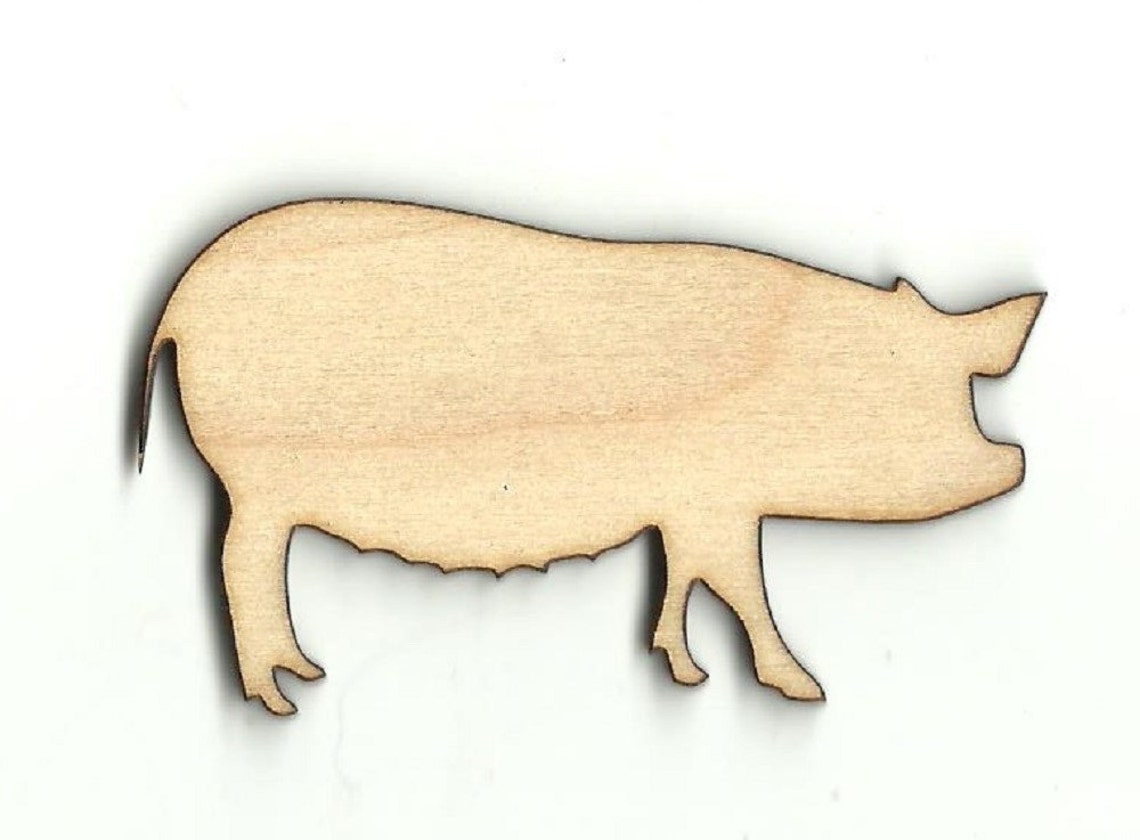 Pig Laser Cut Out Unfinished Wood Shape Craft Supply PIG11 - Etsy