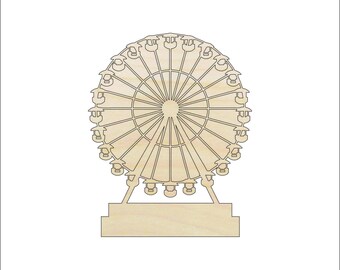 Ferris Wheel Laser Cut Out Unfinished Wood Shape Craft Supply - Etsy