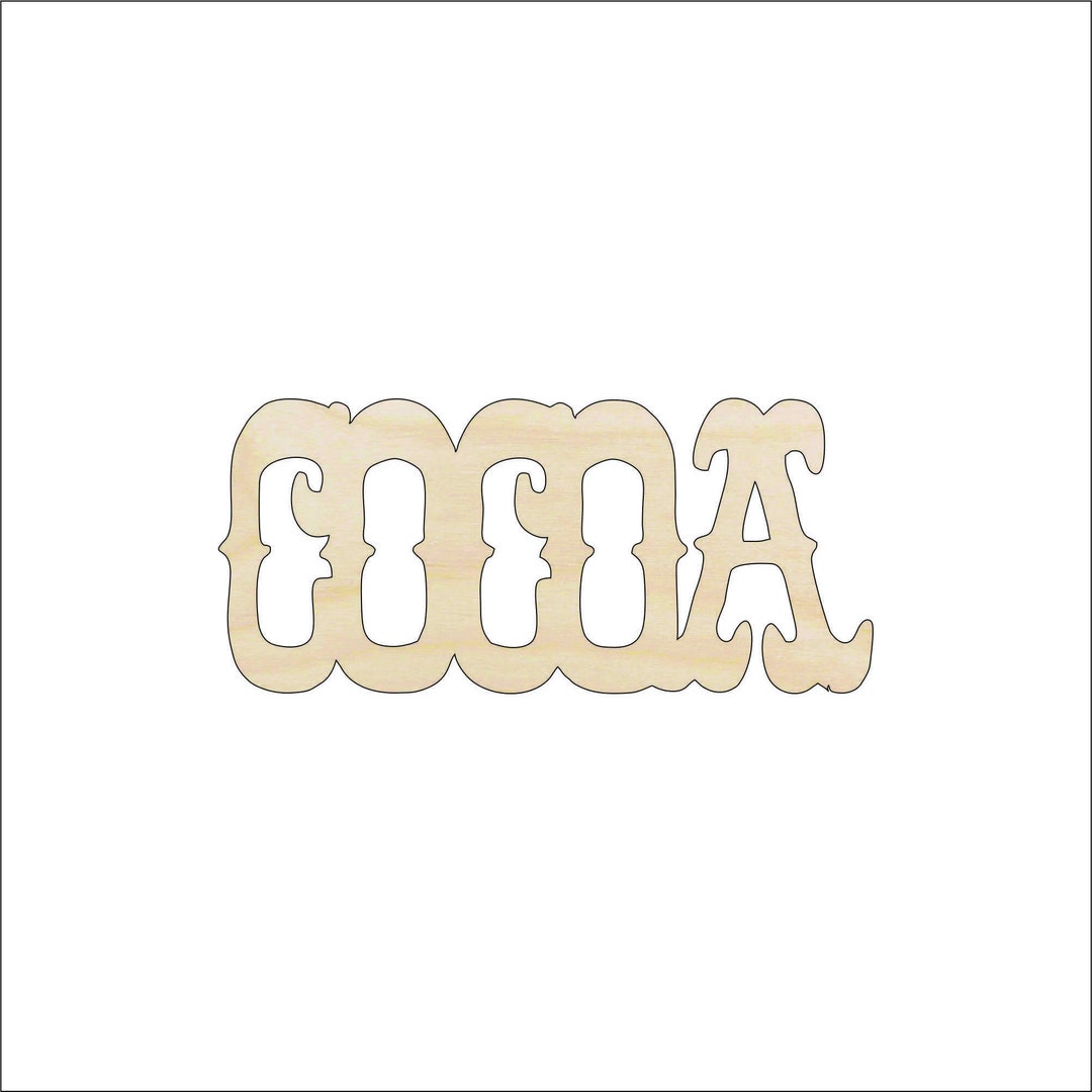 Cocoa Word - Wood Craft Shape Laser Cut Out & Unfinished DIY Craft ...