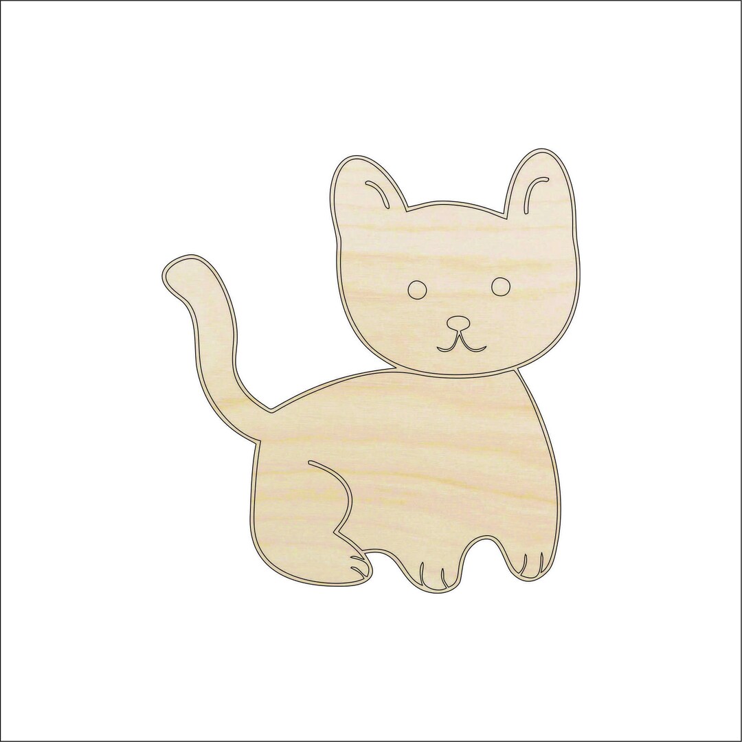 Cat Unfinished Laser Cut Out Wood Shape Craft Supply CAT47 - Etsy
