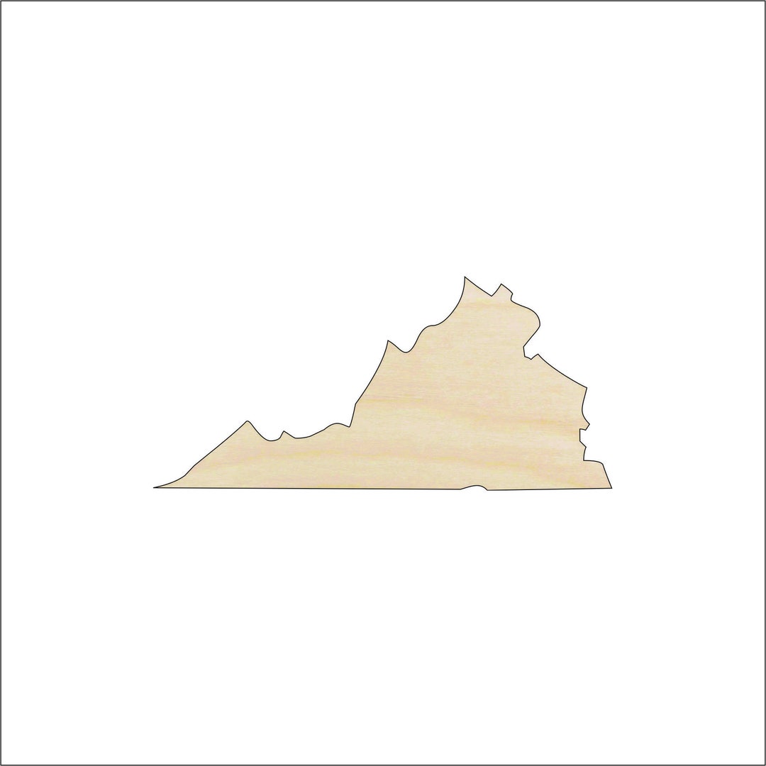 State Virginia Laser Cut Out Unfinished Wood Shape Craft Supply STAT94 ...