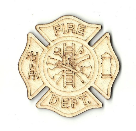 Fire Department Badge Laser Cut Out Unfinished Wood Shape - Etsy