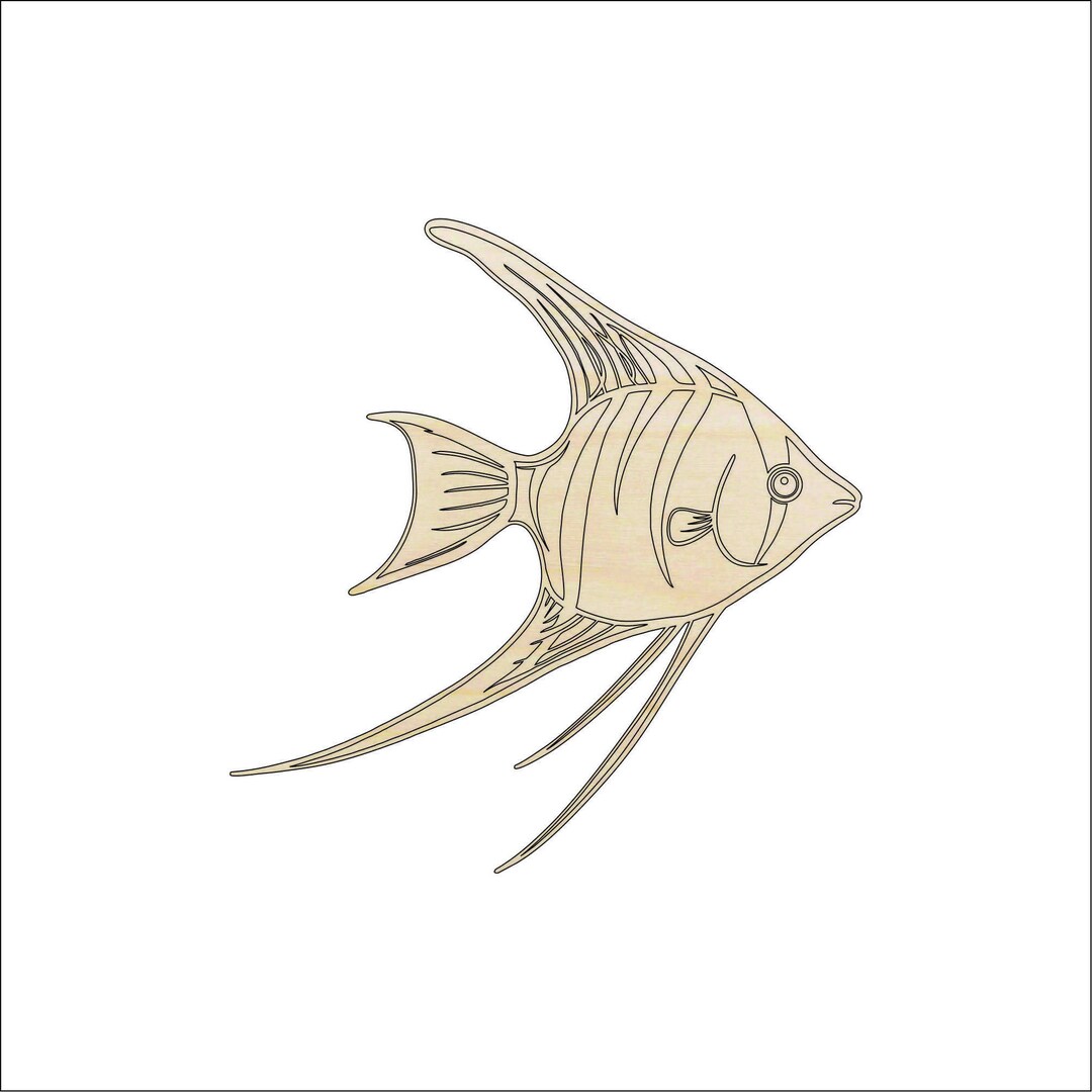 Angelfish Laser Cut Out Unfinished Wood Shape Craft Supply FSH44 - Etsy ...