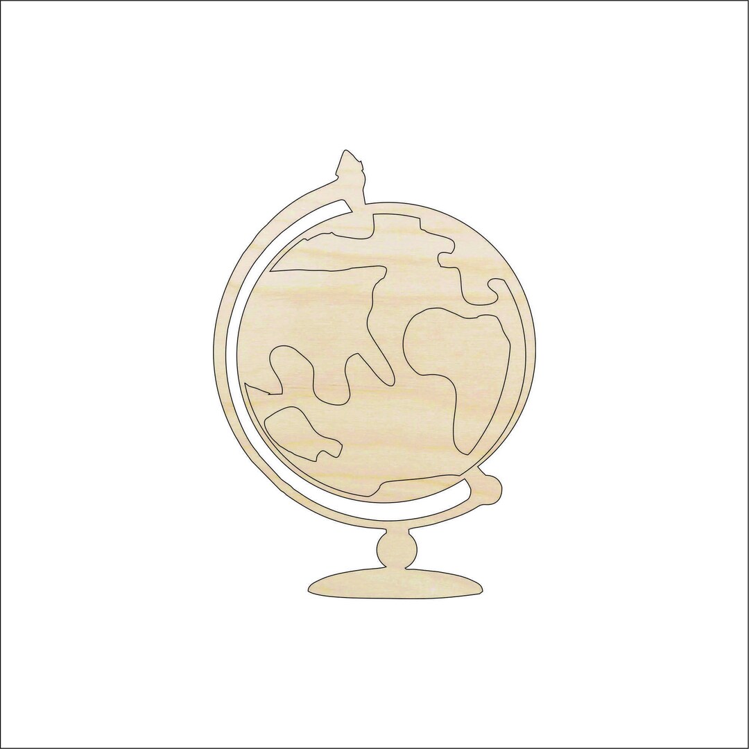 Globe Laser Cut Out Unfinished Wood Shape Craft Supply WLD2 - Etsy