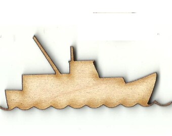 Man Fishing in Boat Fisherman in Boat Unfinished Wood Cutout - Etsy