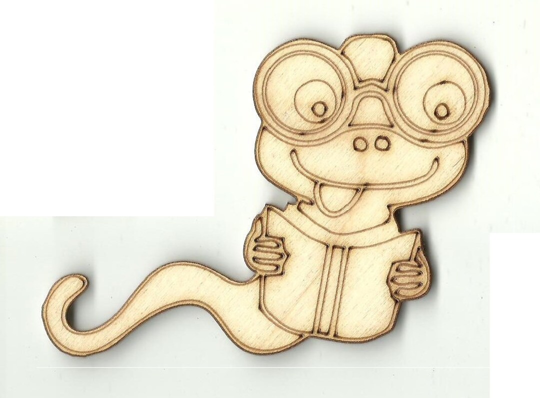 Bookworm Laser Cut Out Unfinished Wood Shape Craft Supply - Etsy
