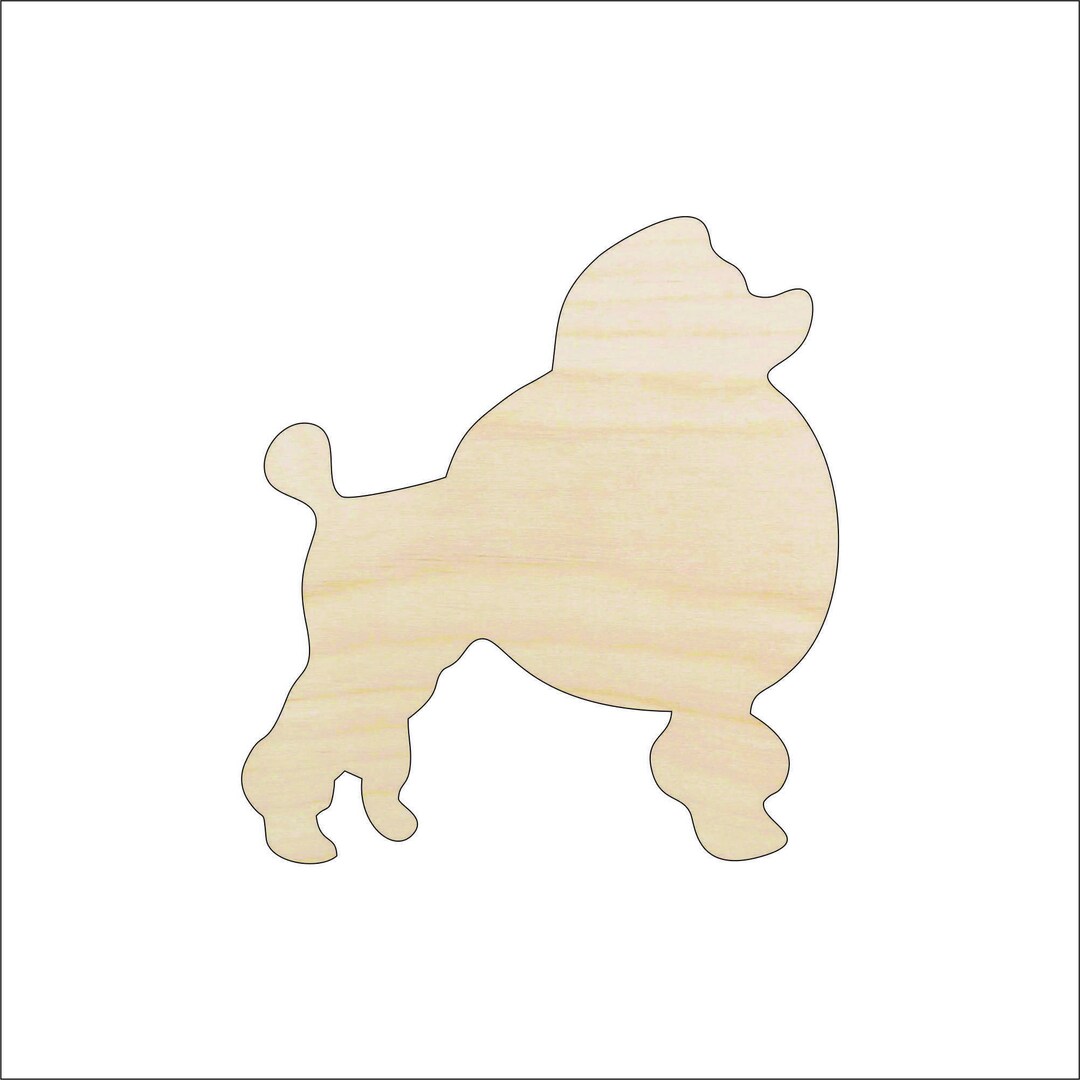 Poodle Dog Laser Cut Out Unfinished Wood Shape Craft Supply DOG49 - Etsy