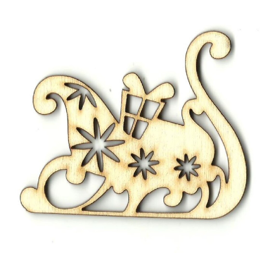Sleigh Laser Cut Out Unfinished Wood Shape Craft Supply - Etsy