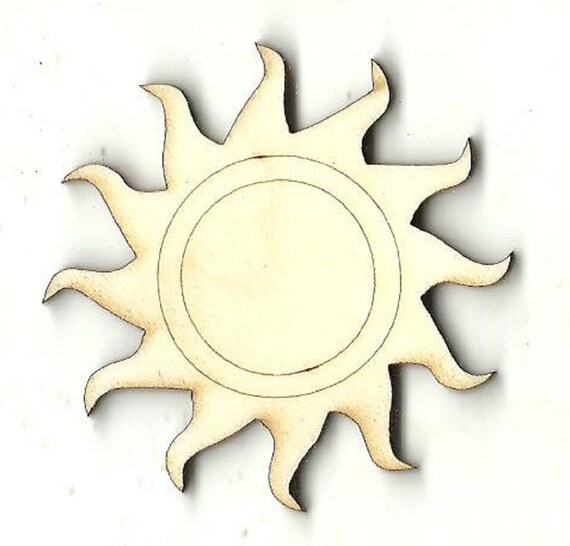 Sun Laser Cut Out Unfinished Wood Shape Craft Supply SKY39 | Etsy