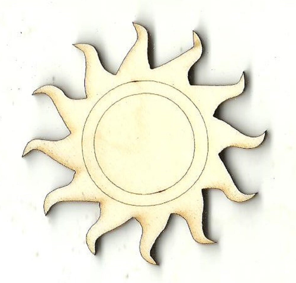 Sun Laser Cut Out Unfinished Wood Shape Craft Supply SKY39 | Etsy