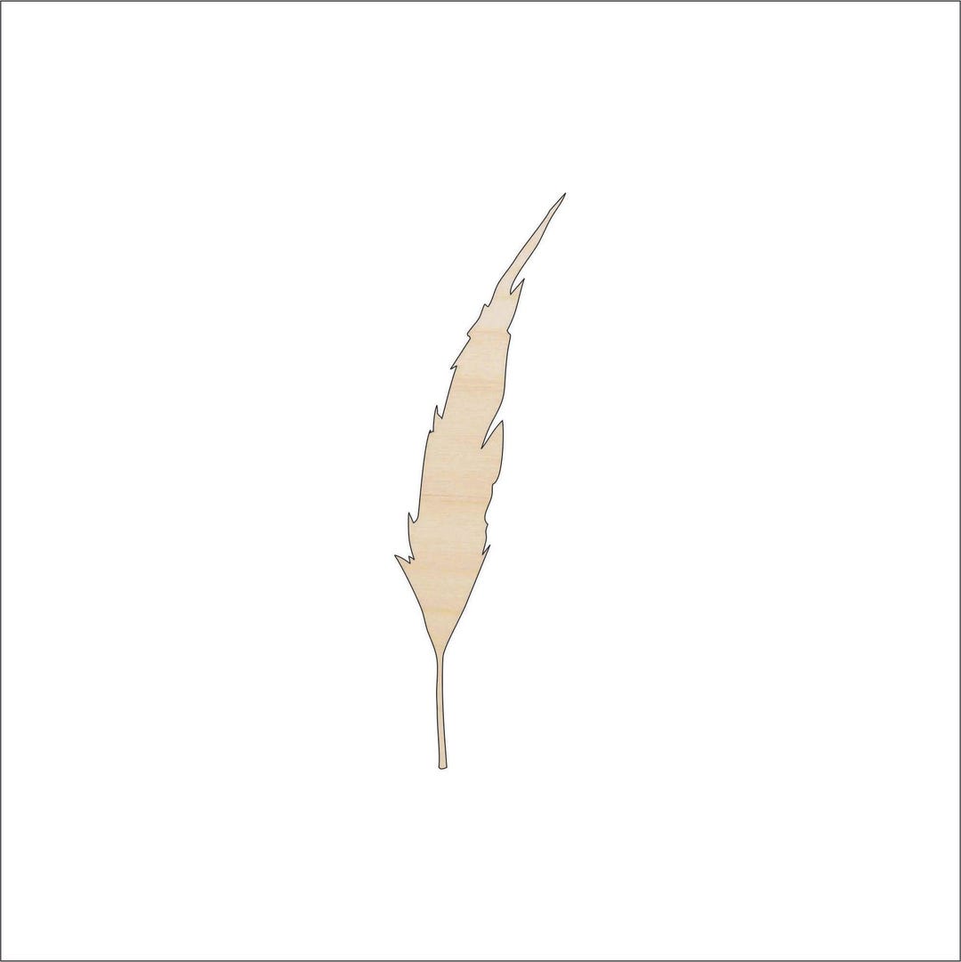 Feather Wood Craft Shape - Laser Cut Baltic Birch Unfinished DIY Art ...