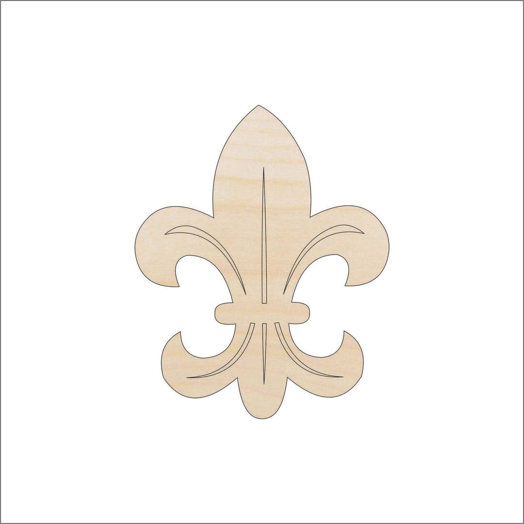 Fleur De Lis Wood Craft Shape - Laser Cut Baltic Birch Unfinished DIY ...