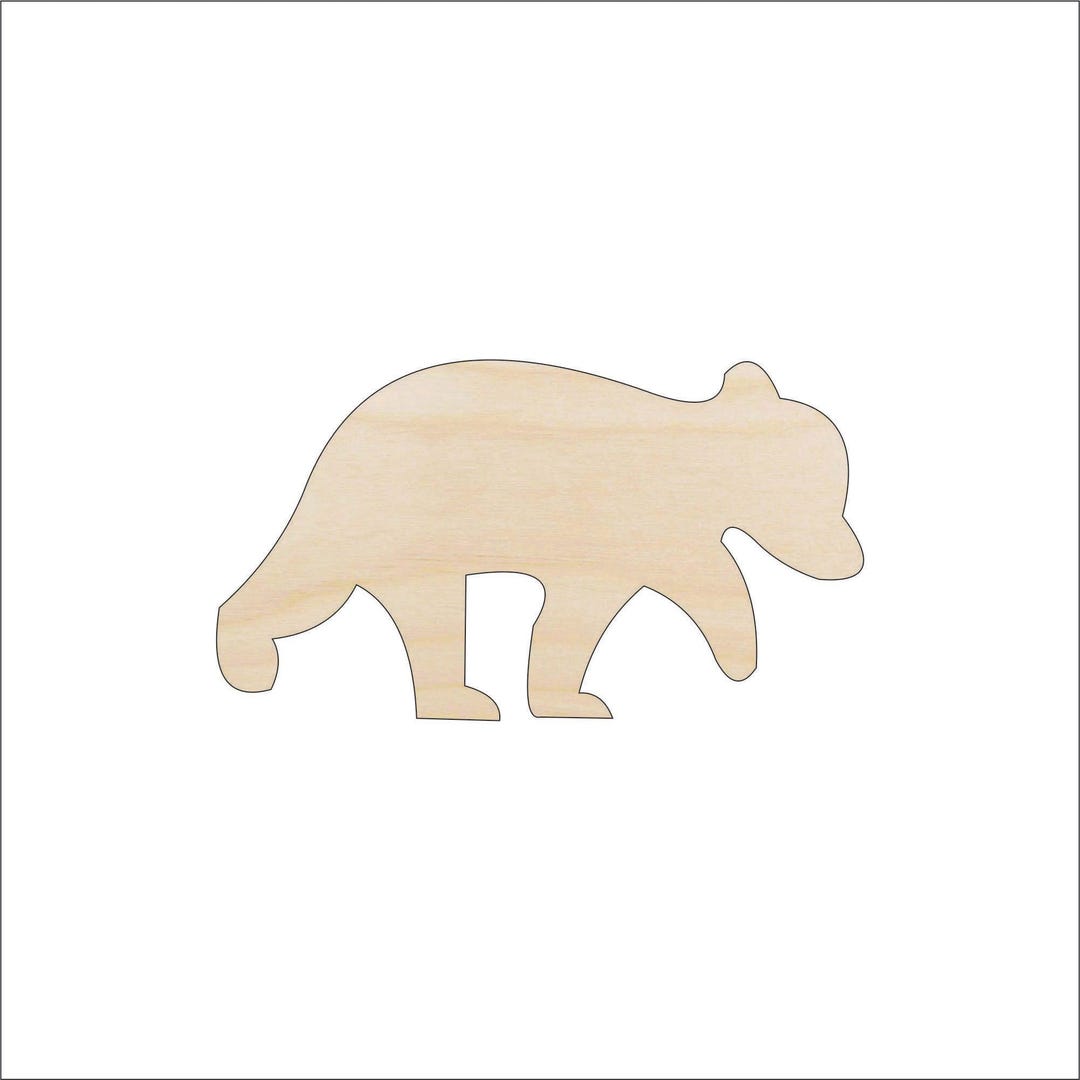 Bear Wood Craft Shape – Laser Cut Baltic Birch Unfinished DIY Art ...