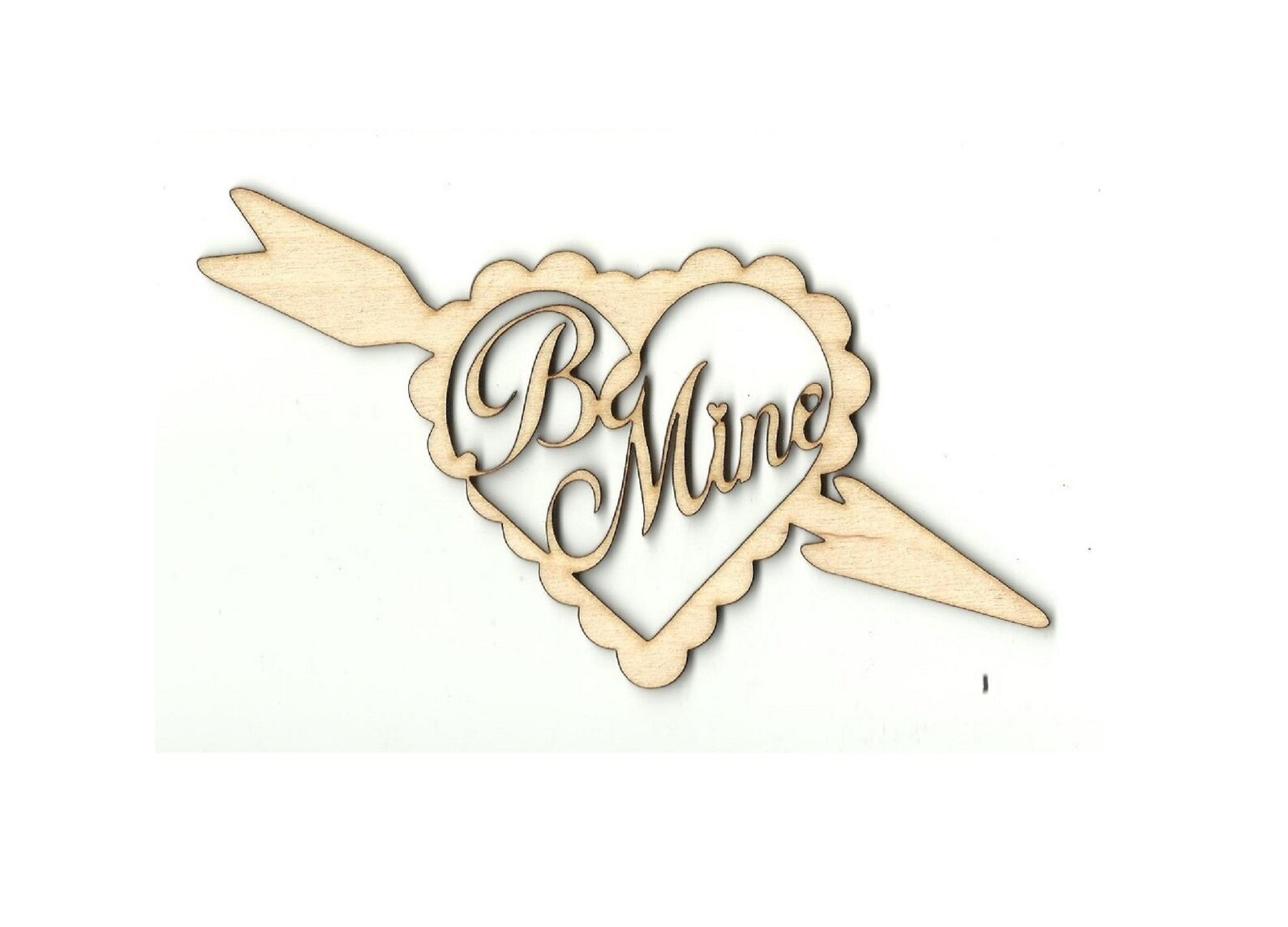 Be Mine Heart and Arrow Laser Cut Out Unfinished Wood Shape - Etsy