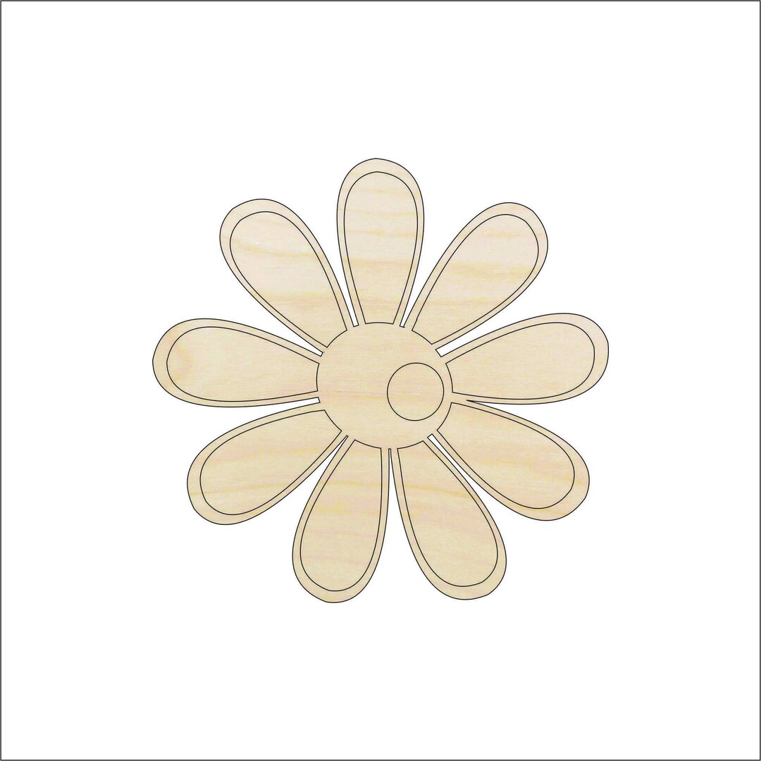 Flower Daisy - Laser Cut Out Unfinished Wood Shape Craft Supply FLR73 ...
