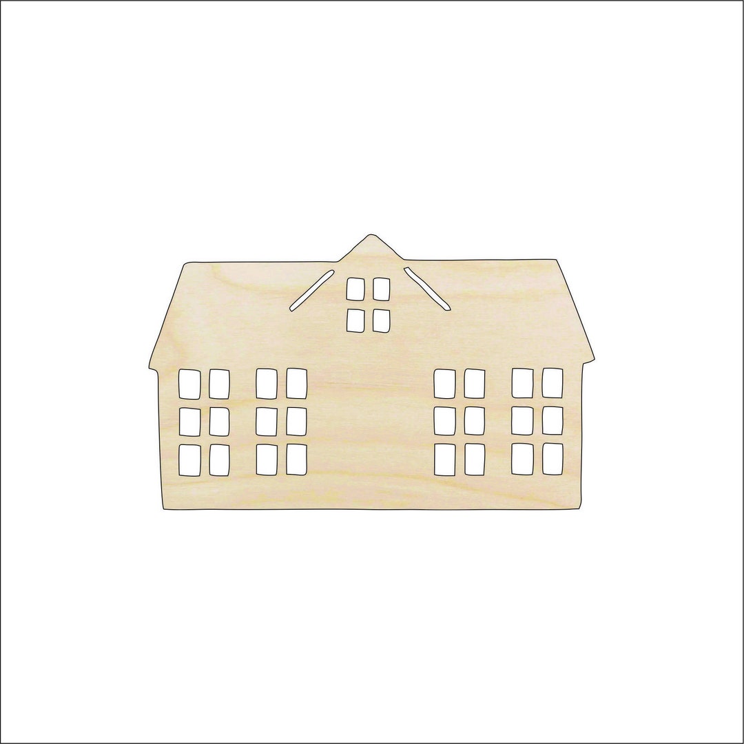 Large House - Wood Craft Shape Laser Cut Out & Unfinished DIY Craft ...