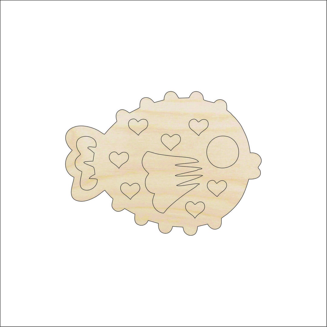 Puffer Fish - Wood Craft Shape Laser Cut Out & Unfinished DIY Craft ...