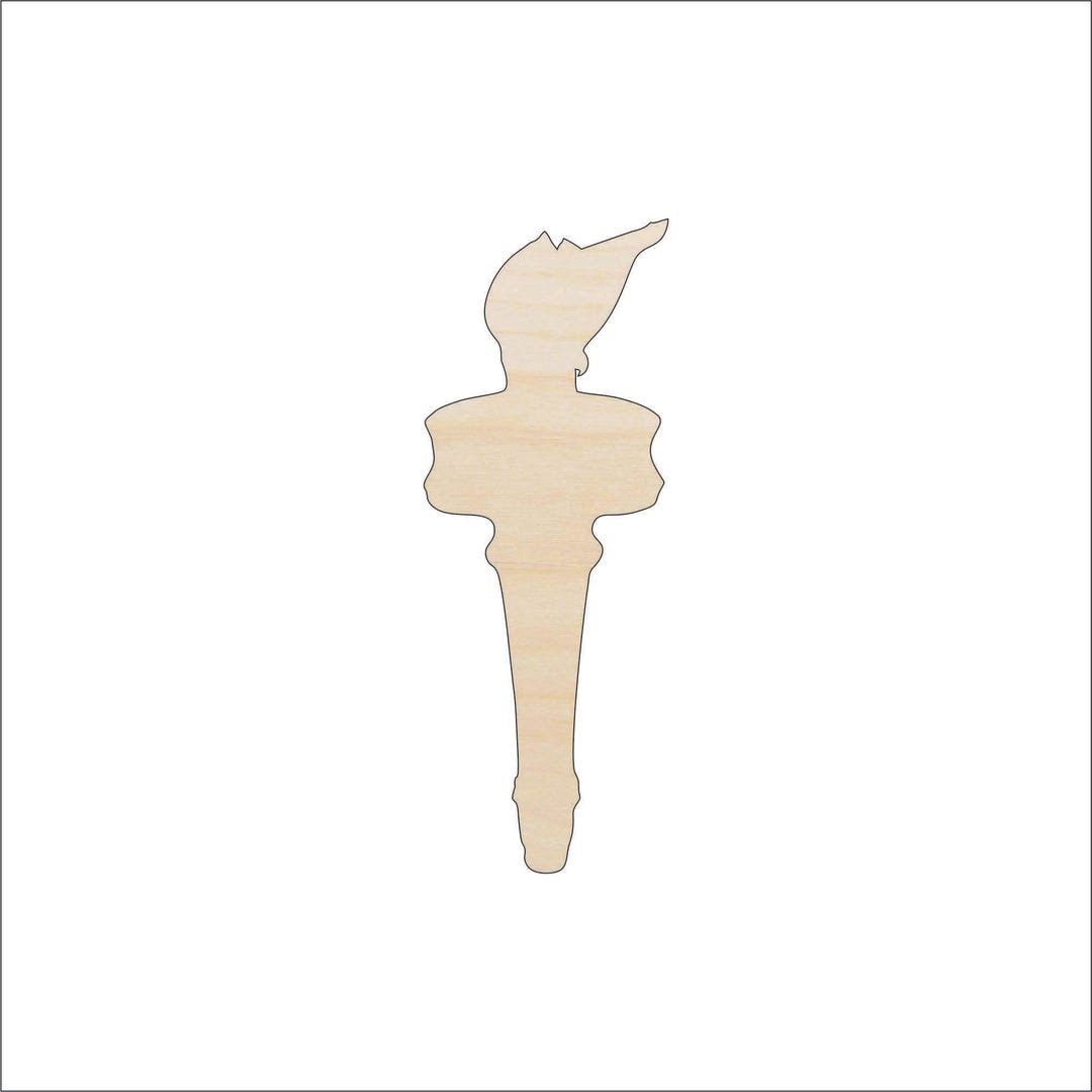 Olympic Torch Wood Craft Shape – Laser Cut Baltic Birch Unfinished DIY ...