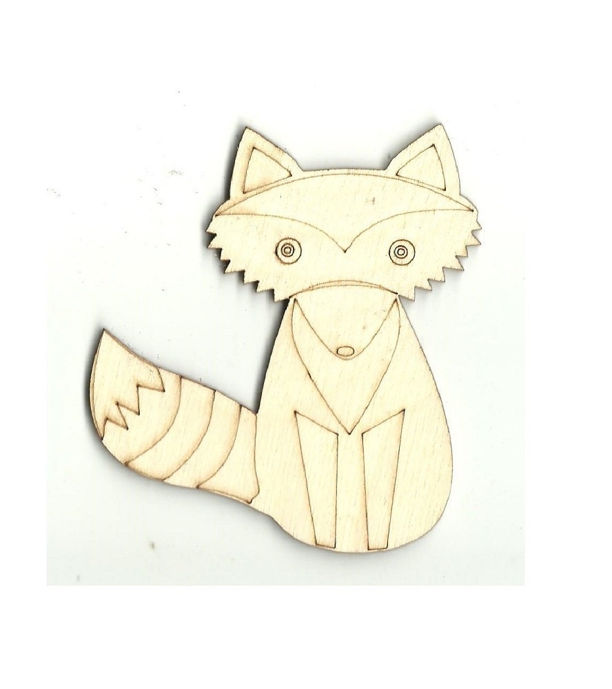 Fox Unfinished Laser Cut Out Engraved Wood Shape Craft - Etsy