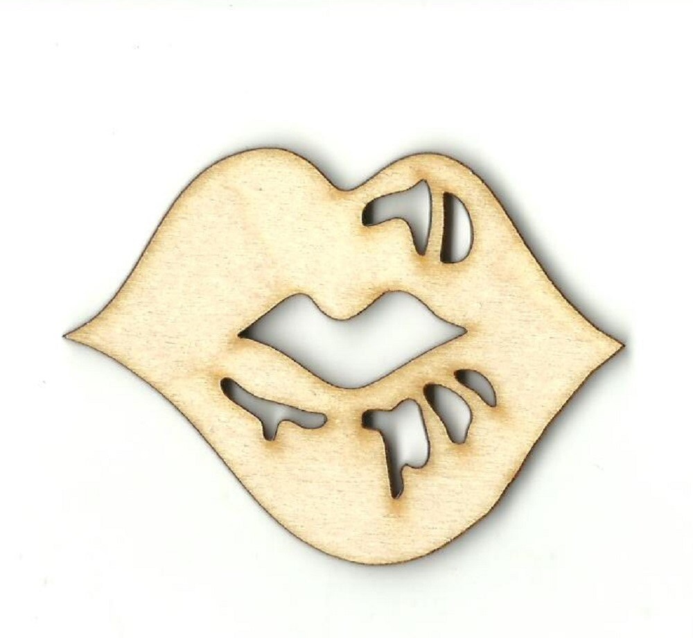 Lips Laser Cut Out Unfinished Wood Shape Craft Supply PPL133 | Etsy