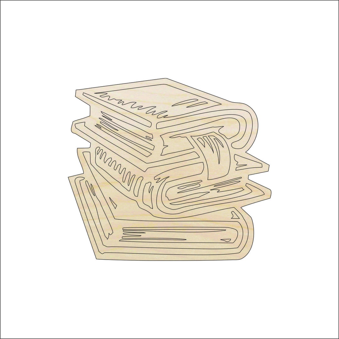 School Book - Wood Craft Shape Laser Cut Out & Unfinished DIY Craft ...