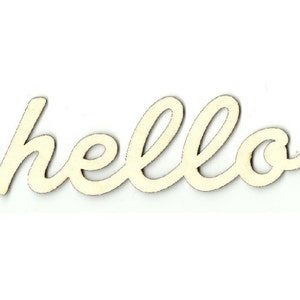 Hello Laser Cut Out Unfinished Wood Shape Craft Supply WRD10 - Etsy