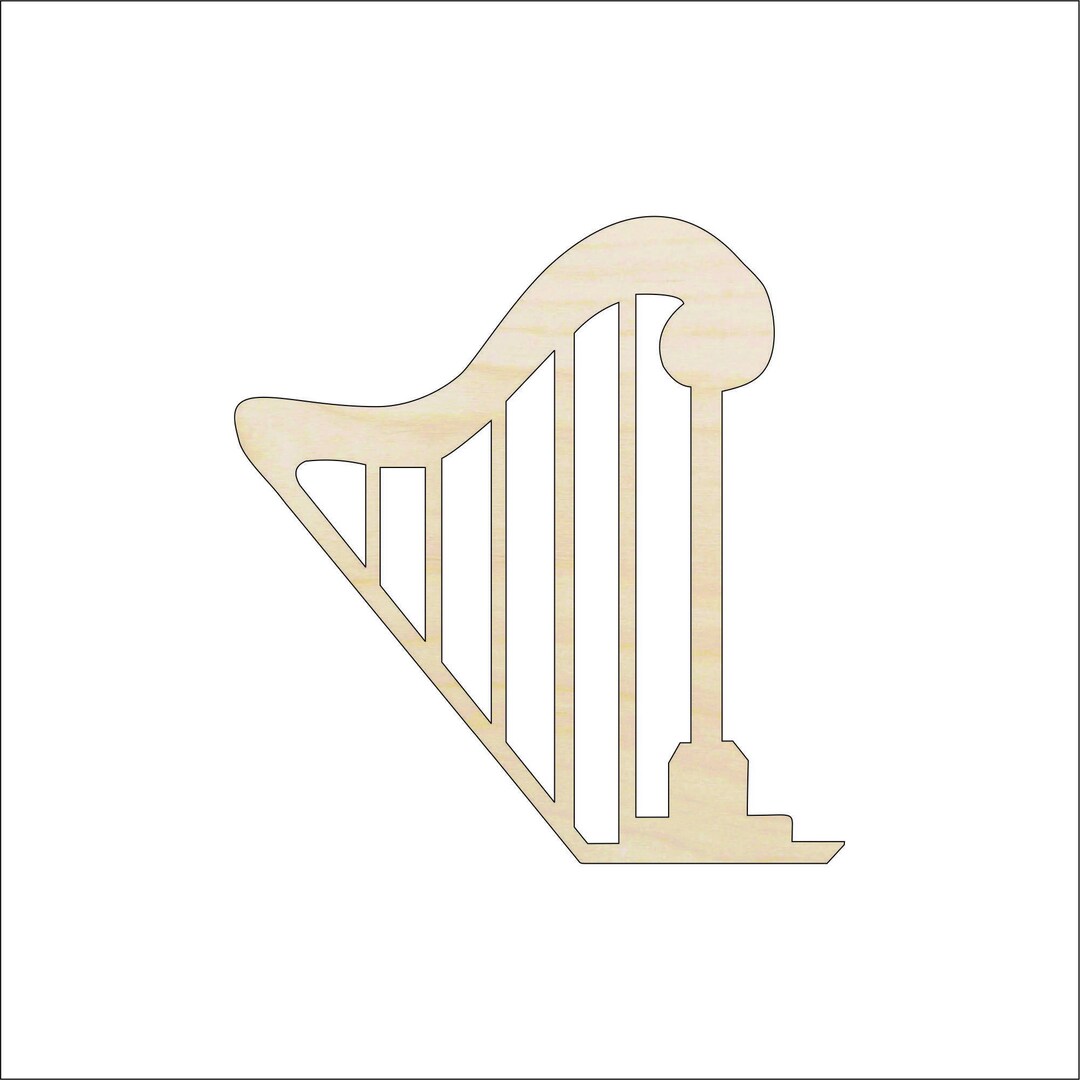 Harp - Laser Cut Out Unfinished Wood Shape Craft Supply MSC6 - Etsy