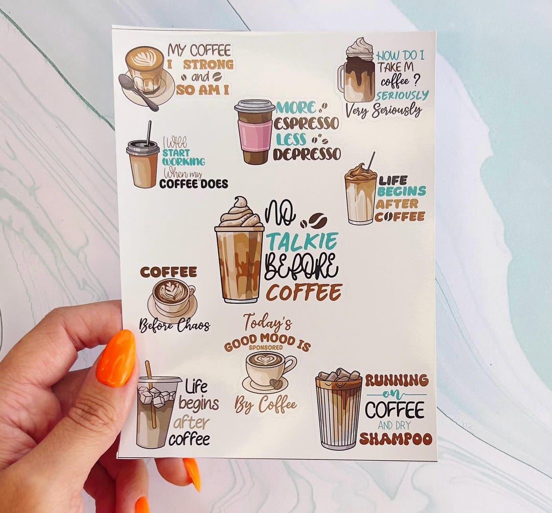 Funny Coffee Stickers Laptop Sticker, Funny Sticker, Laptop Decal ...