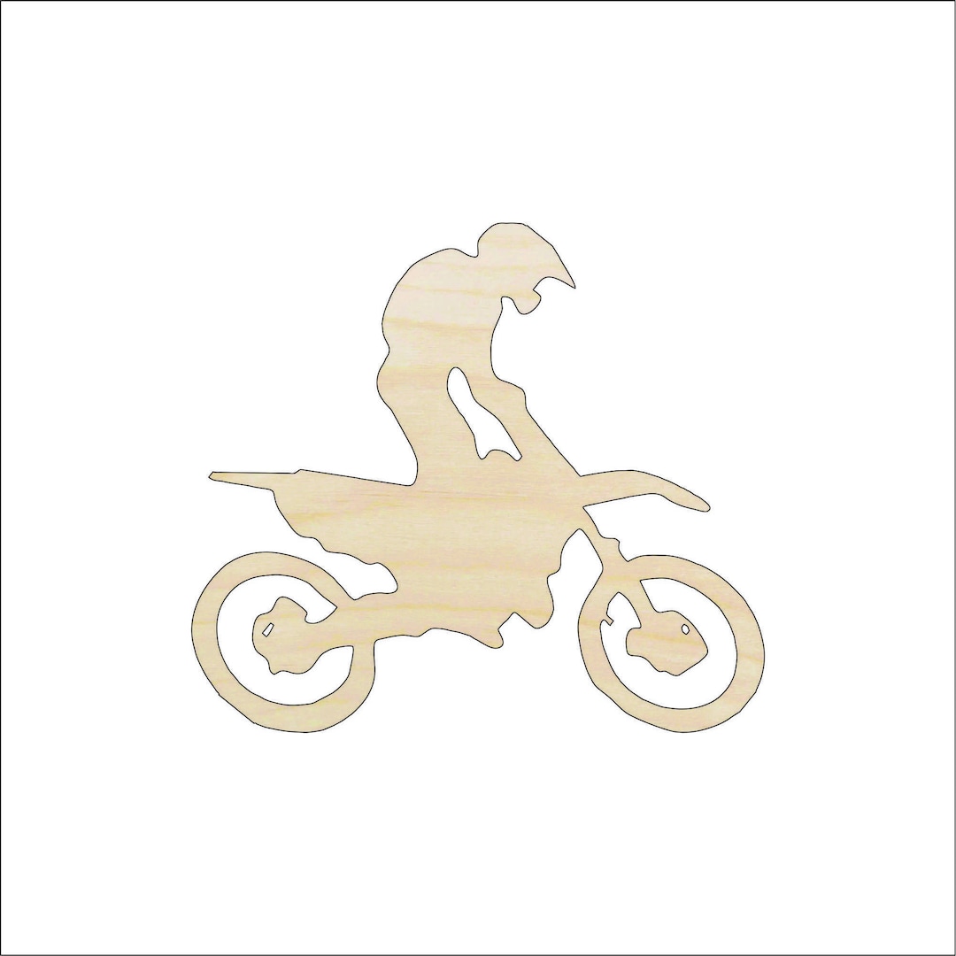Sport Dirt Biker Laser Cut Out Unfinished Wood Shape Craft Supply SPT63 ...