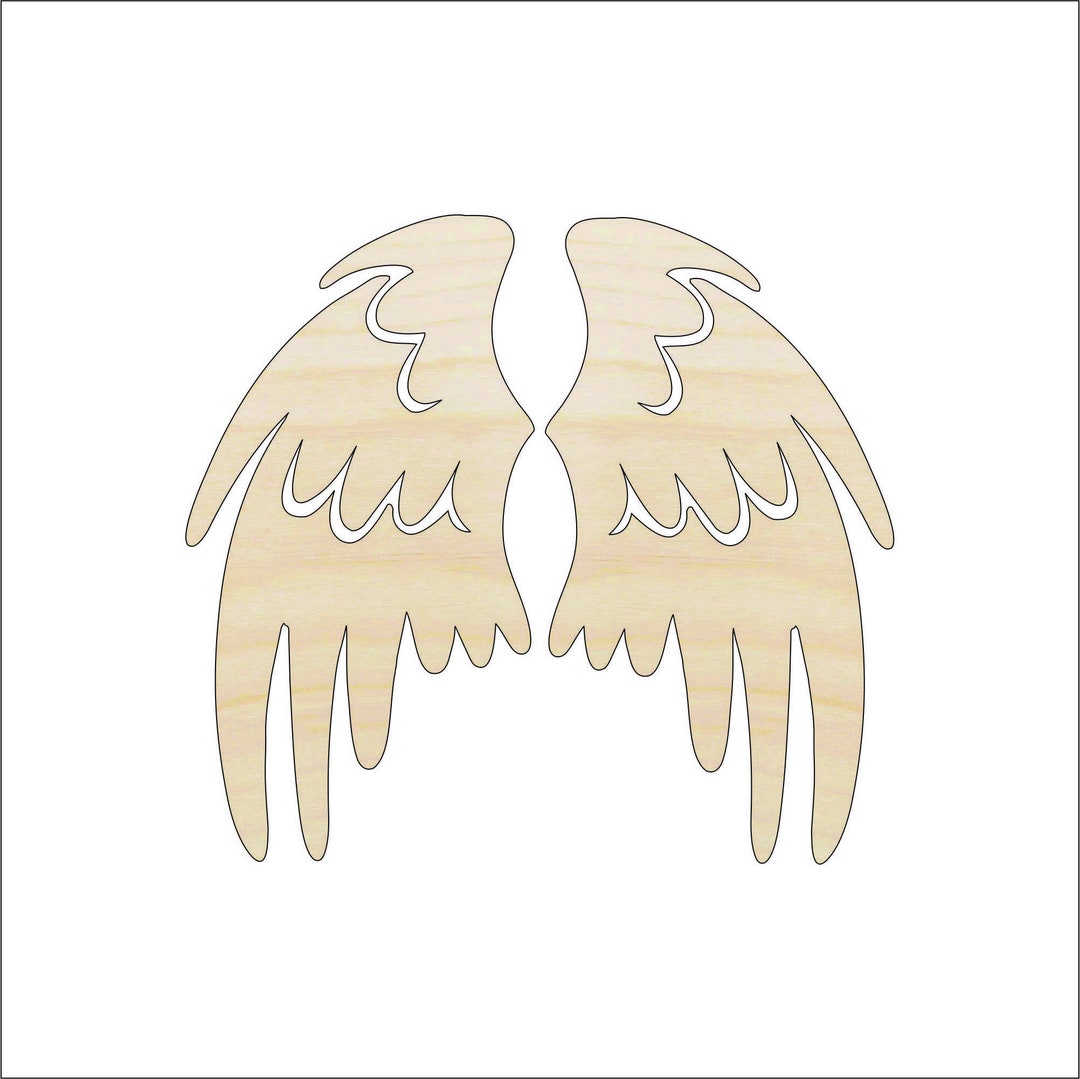 Wing Laser Cut Out Unfinished Wood Shape Craft Supply WNG8 - Etsy