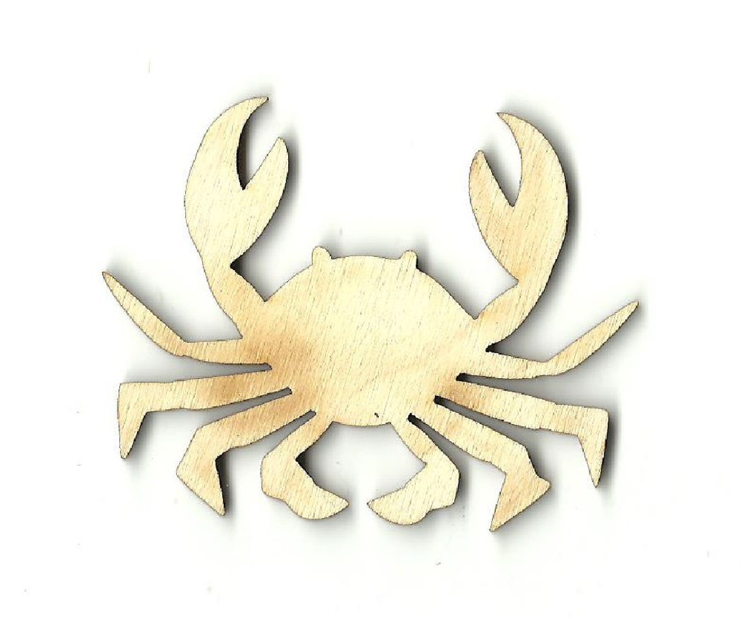 Crab Laser Cut Out Unfinished Wood Shape Craft Supply SEA3 - Etsy