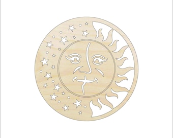 Crescent Moon Large & Small Pick Size Laser Cut Unfinished Wood Cutout ...
