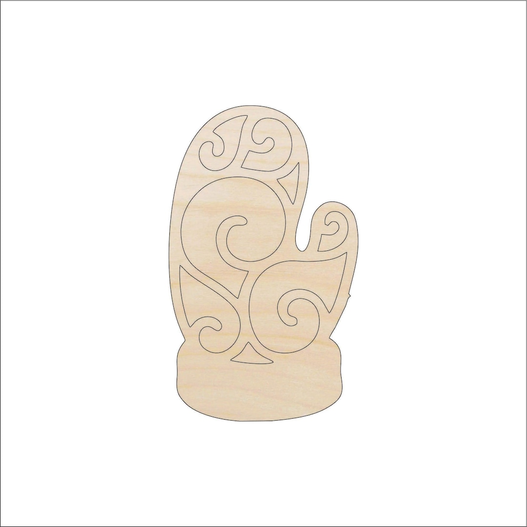 Mitten Wood Craft Shape - Laser Cut Baltic Birch Unfinished DIY Wood ...