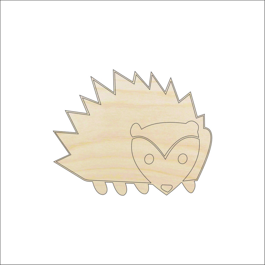 Hedgehog Laser Cut Out Unfinished Wood Shape Craft Supply ANML26 - Etsy